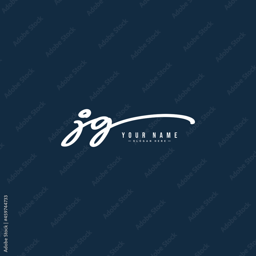 Initial Letter JG Logo - Handwritten Signature Logo Stock Vector ...