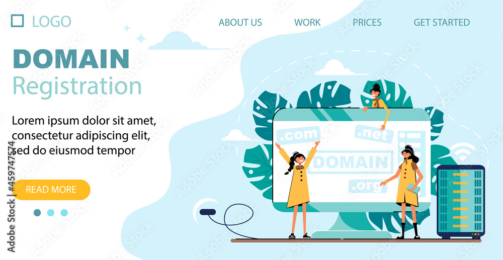 Landing page template of Domain Registration Illustration Concept ...