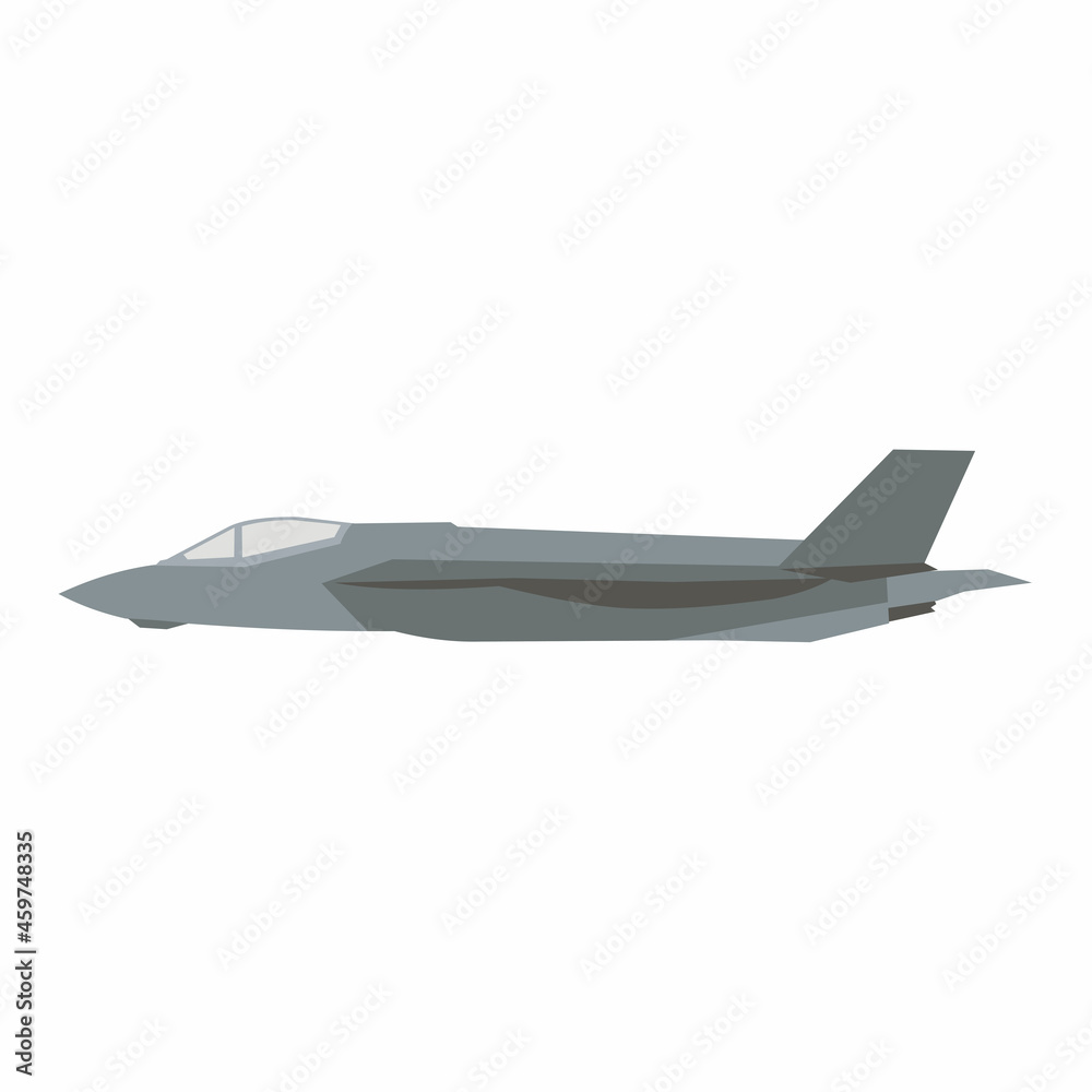 modern F35 stealth jet fighter side view vector design Stock Vector ...