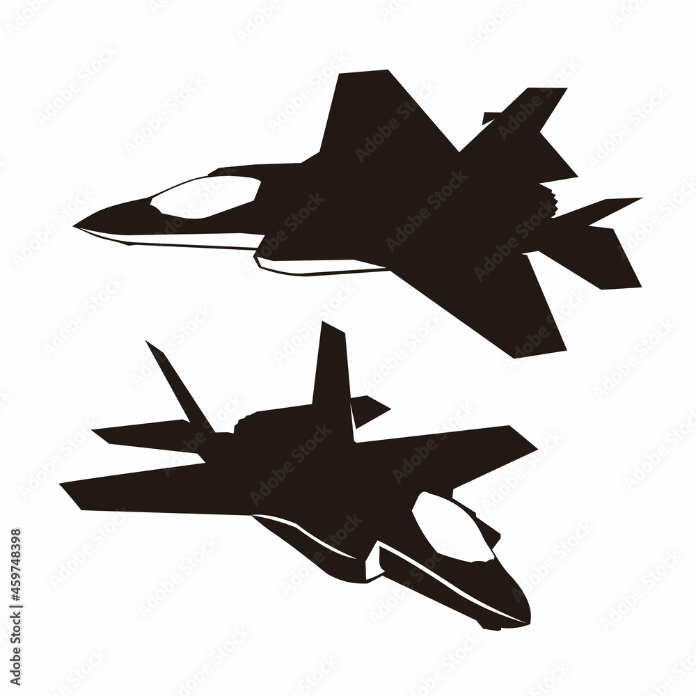 F35 jet fighter silhouette vector design Stock Vector | Adobe Stock