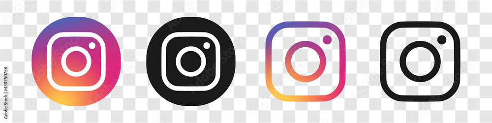Instagram vector logo icon set Stock Vector | Adobe Stock