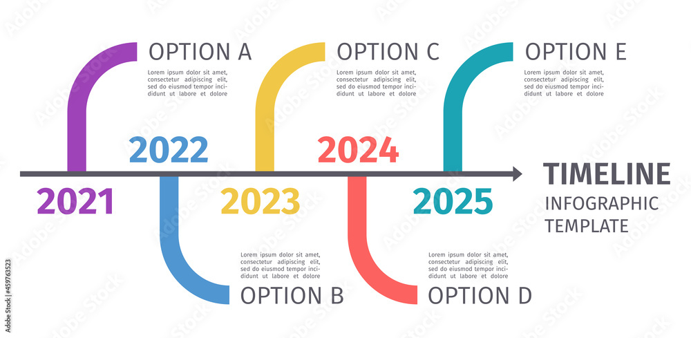 Fototapeta mapa świata dla dzieci Timeline infographics design with arrows, workflow or process ...