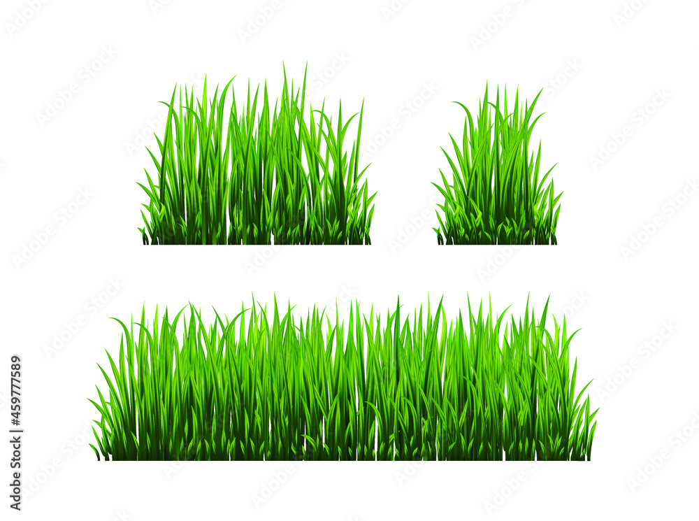 Green grass set. Fresh herb: natural, organic, bio, eco label and shape ...