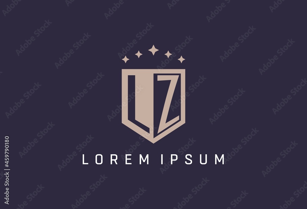 LZ initial shield logo icon geometric style design Stock Vector | Adobe ...