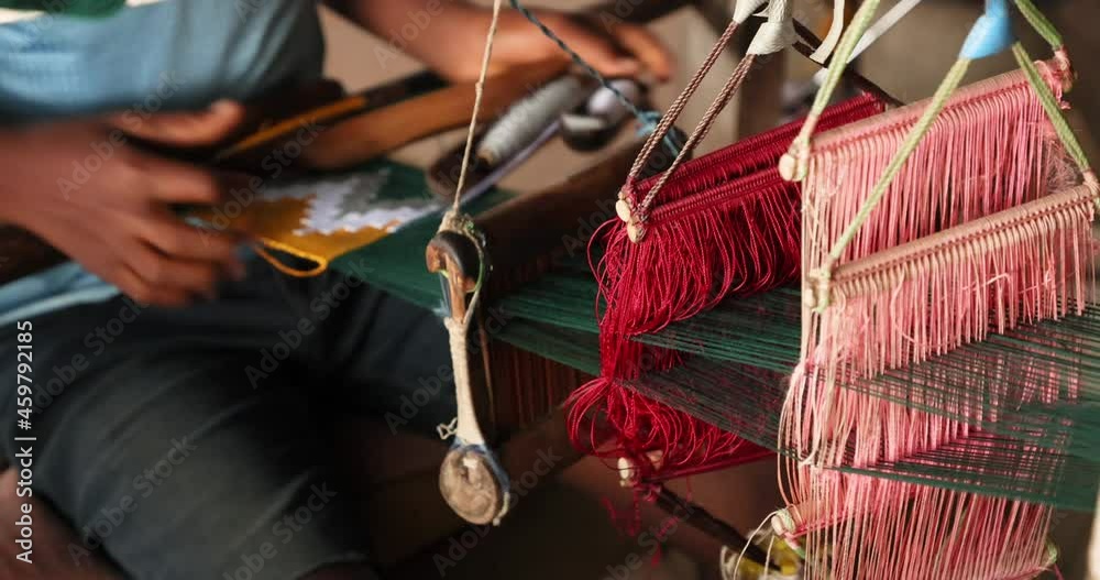 Kente fabric loom rural village Ghana Africa. Ghana, where the ...