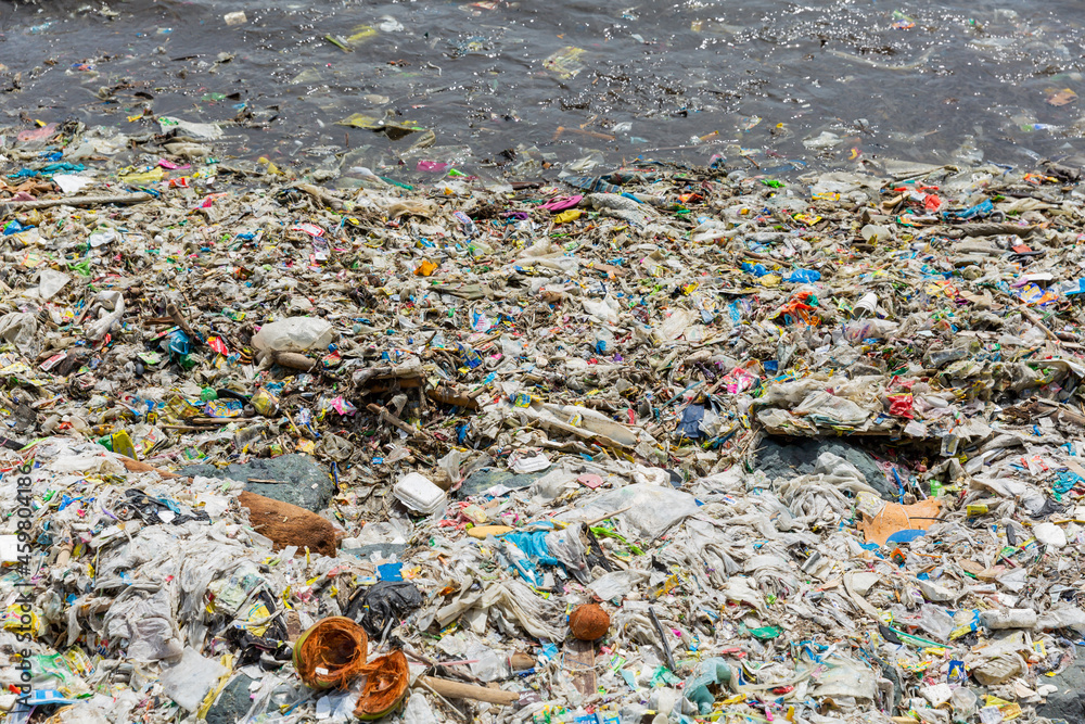 a lot of trash on the shore of manila bay in malate where is the ...