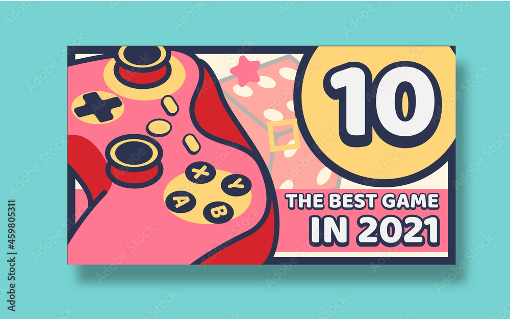 Vintage Gaming youtube thumbnail with comic art background Stock Vector ...