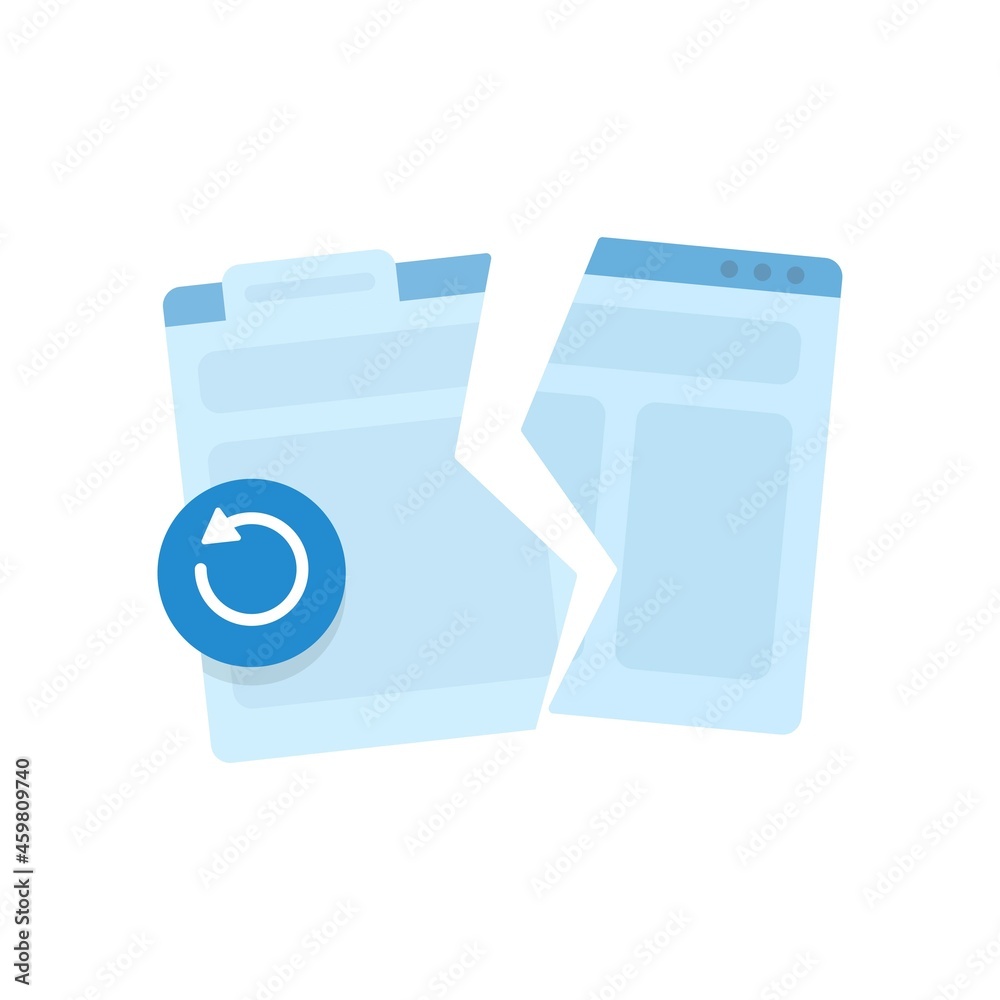 failed to load page, tap to retry concept illustration flat design ...