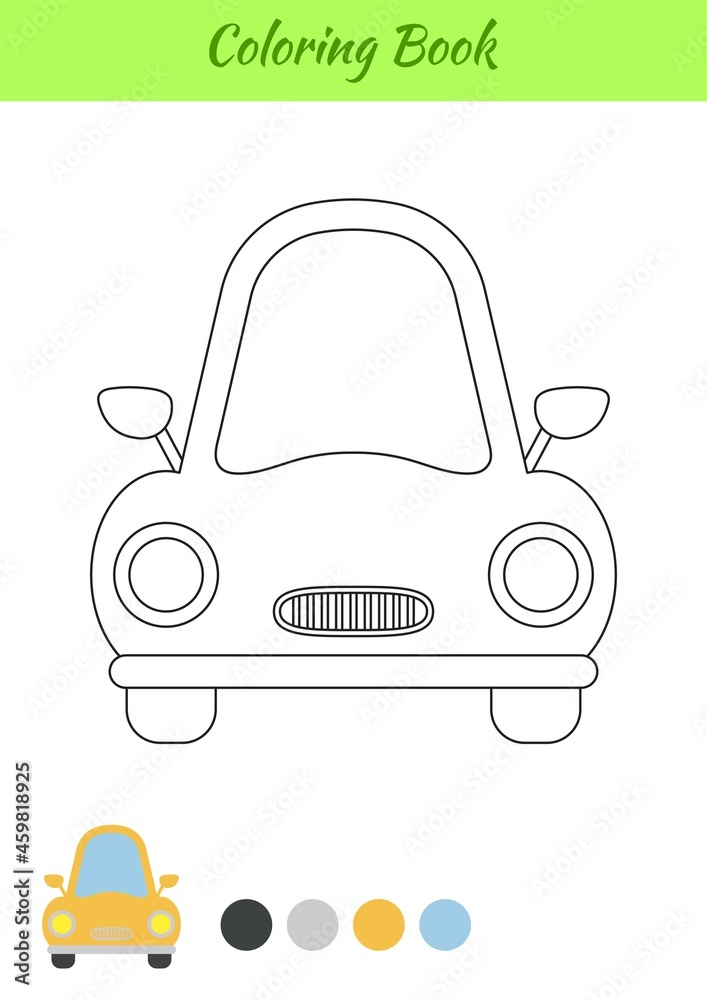 Coloring book car for children. Printable worksheet. Educational ...