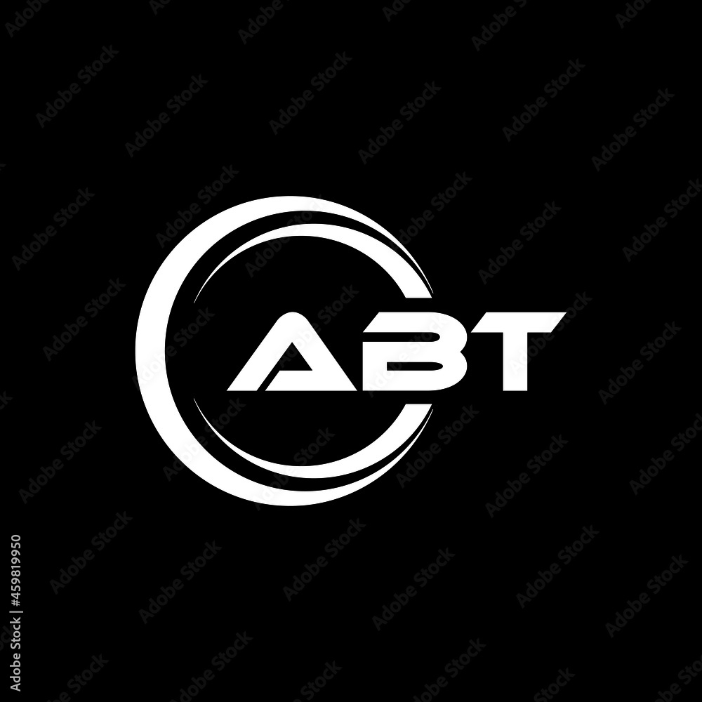 ABT letter logo design with black background in illustrator, vector ...