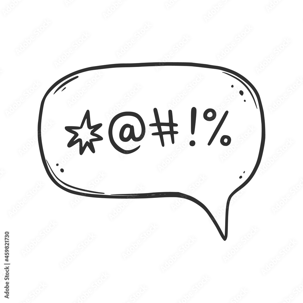 Swear word speech bubble. Curse, rude, swear word for angry, bad ...
