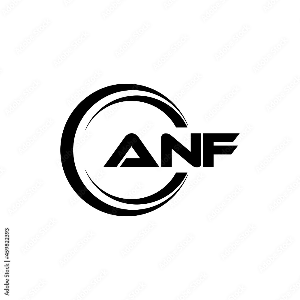 ANF letter logo design with white background in illustrator, vector ...