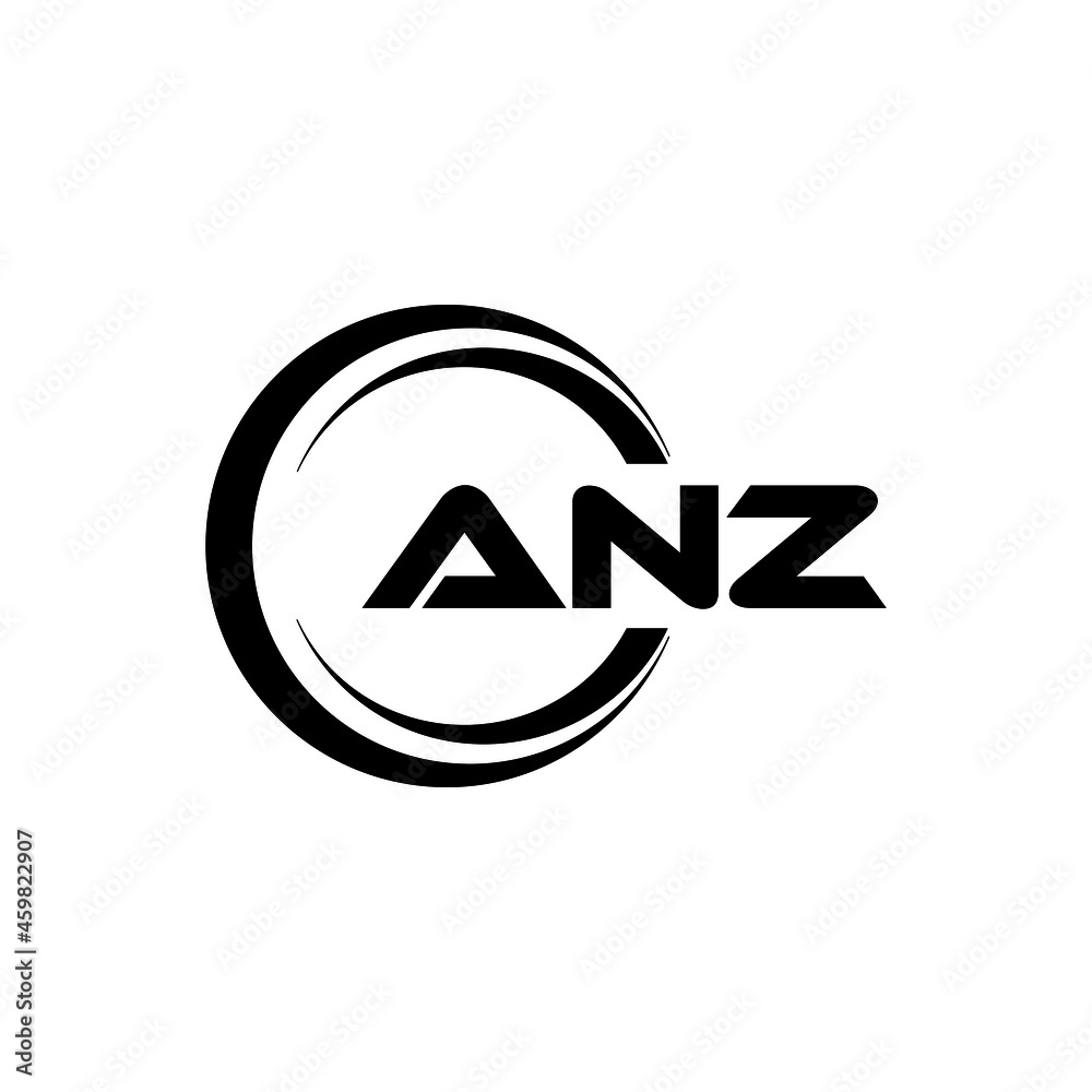 ANZ letter logo design with white background in illustrator, vector ...