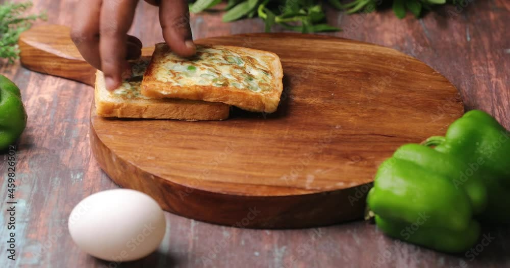 serving bread on the serving plate, bread cooked with egg ,bread loaves ...