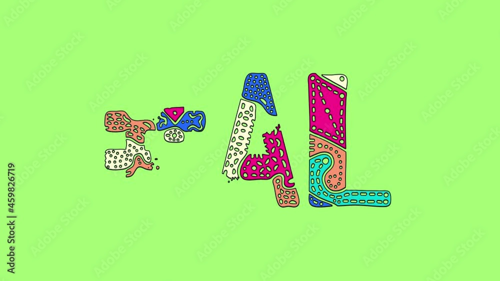 #AL. Animated Cartoon Hashtag, Shake twitch effect. Isolate on green ...