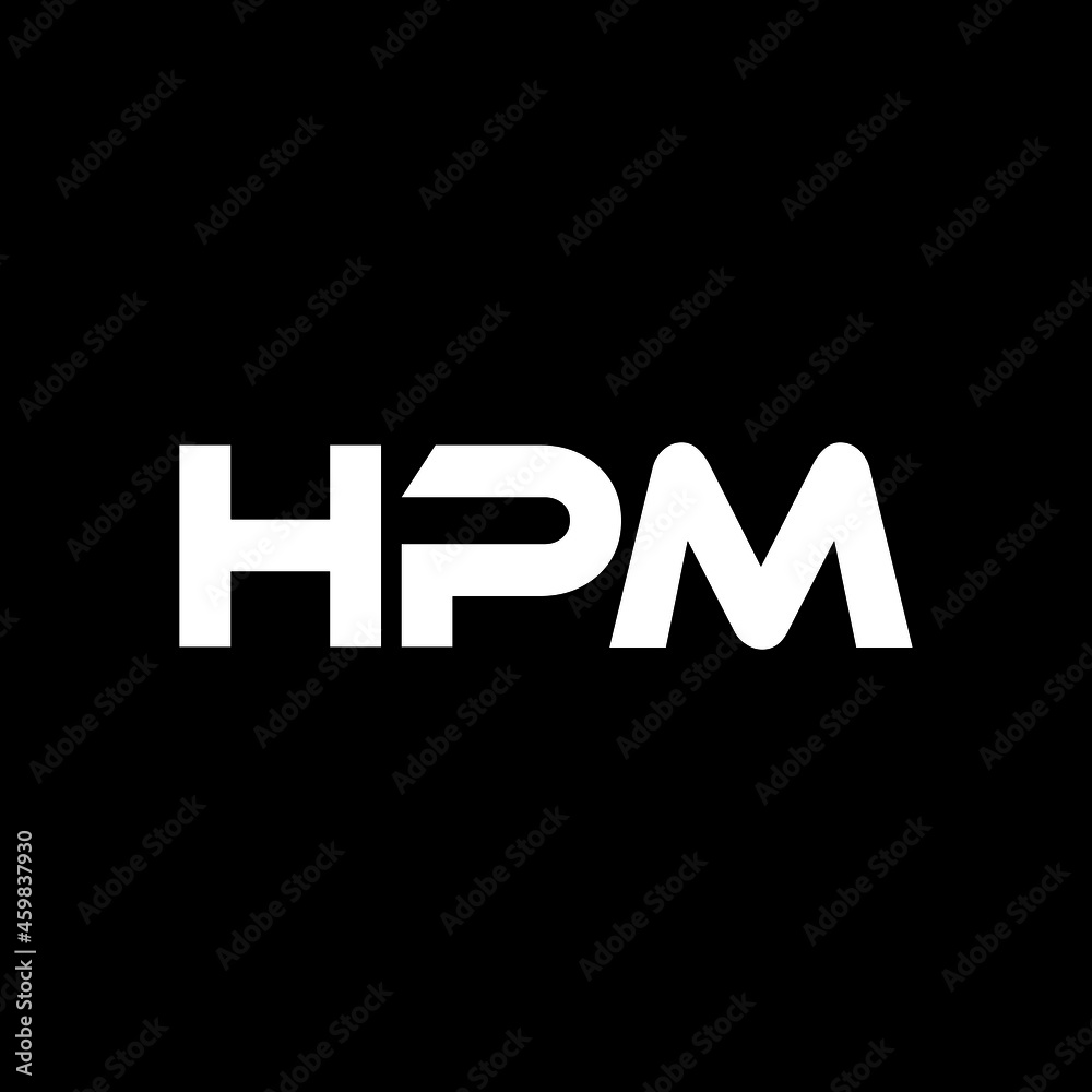 HPM letter logo design with black background in illustrator, vector ...