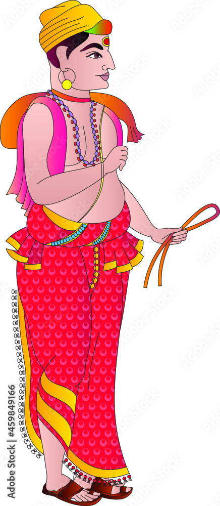 Lord's Sevak, or servants have drawn in Indian folk art, Kalamkari ...