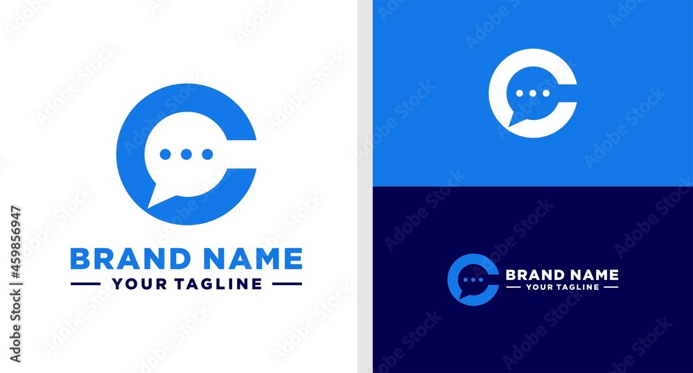 LETTER C LOGO CHAT APP EDITABLE Stock Vector | Adobe Stock