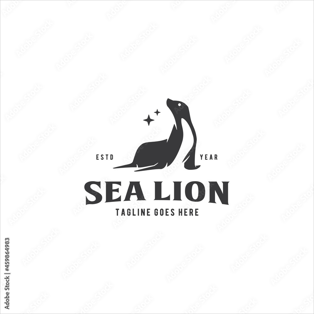 Sea Lion Logo Design Vector Image Stock Vector | Adobe Stock