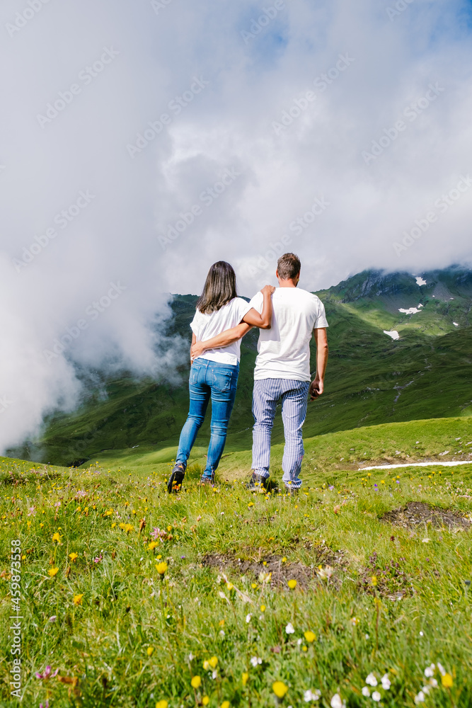 Grindelwald, Switzerland with parts of Mattenberg in the background ...