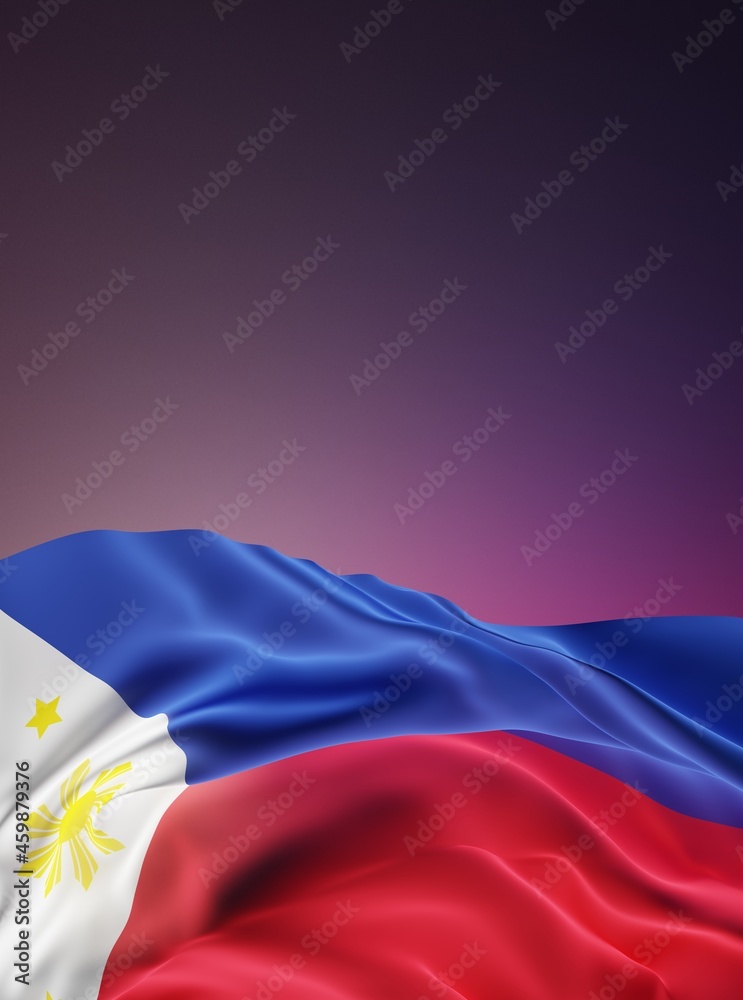 Abstract Philippines Flag 3D Render (3D Artwork) Stock Illustration ...