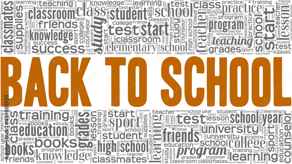 Back to school vector illustration word cloud isolated on white ...