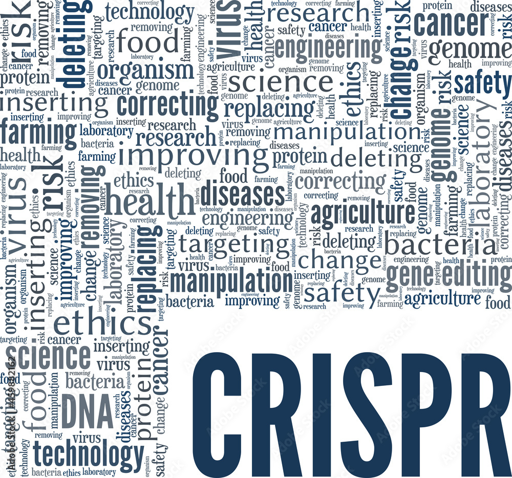 CRISPR - Clustered Regularly Interspaced Short Palindromic Repeats vector illustration word ...