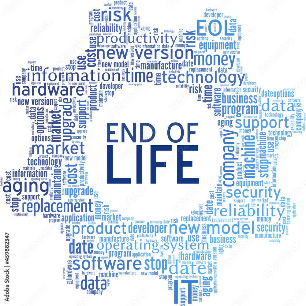 Technological End of Life vector illustration word cloud isolated on ...