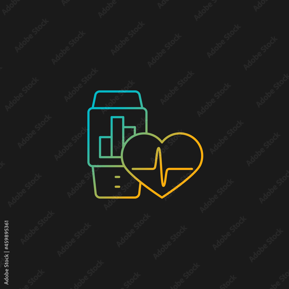 Health trackers for workers gradient vector icon for dark theme ...