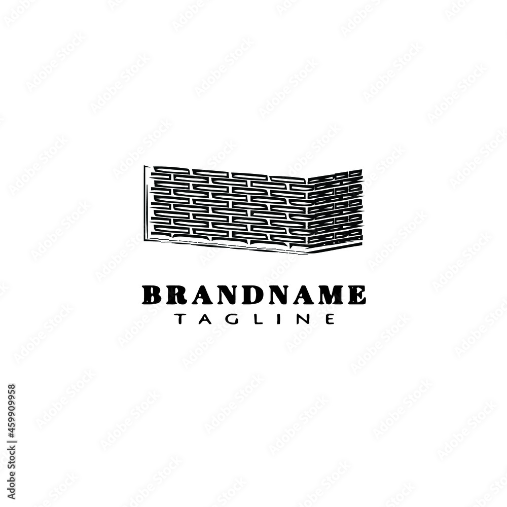 construction worker brick cartoon logo icon design template black ...