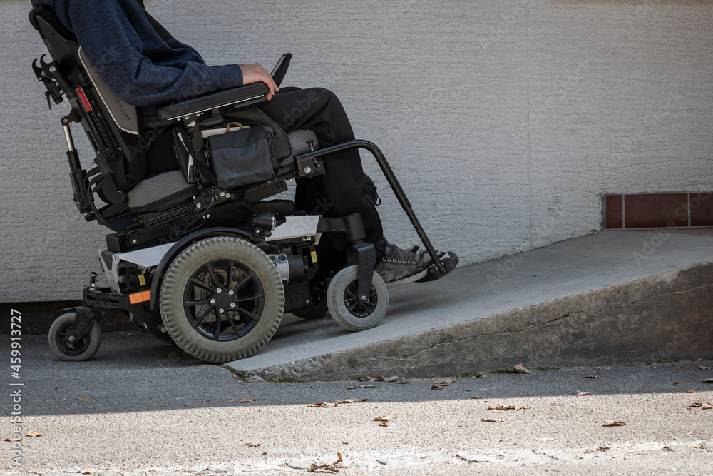 Ramp for disabled persons on wheelchair at building entrance. Stock ...