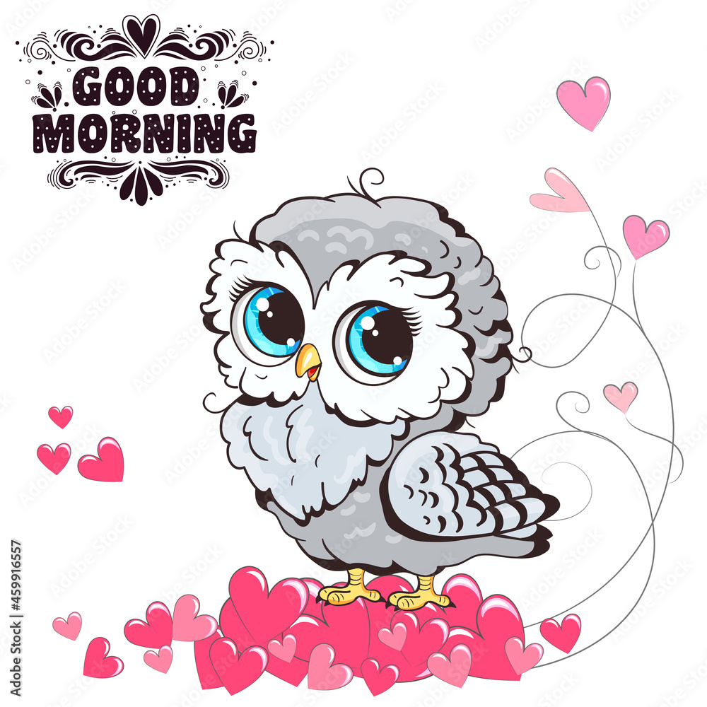 Little owl. Clipart for nursery poster, t-shirt print, kids apparel ...