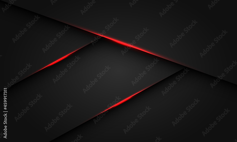 Abstract red light shadow triangle on dark metallic design modern ...