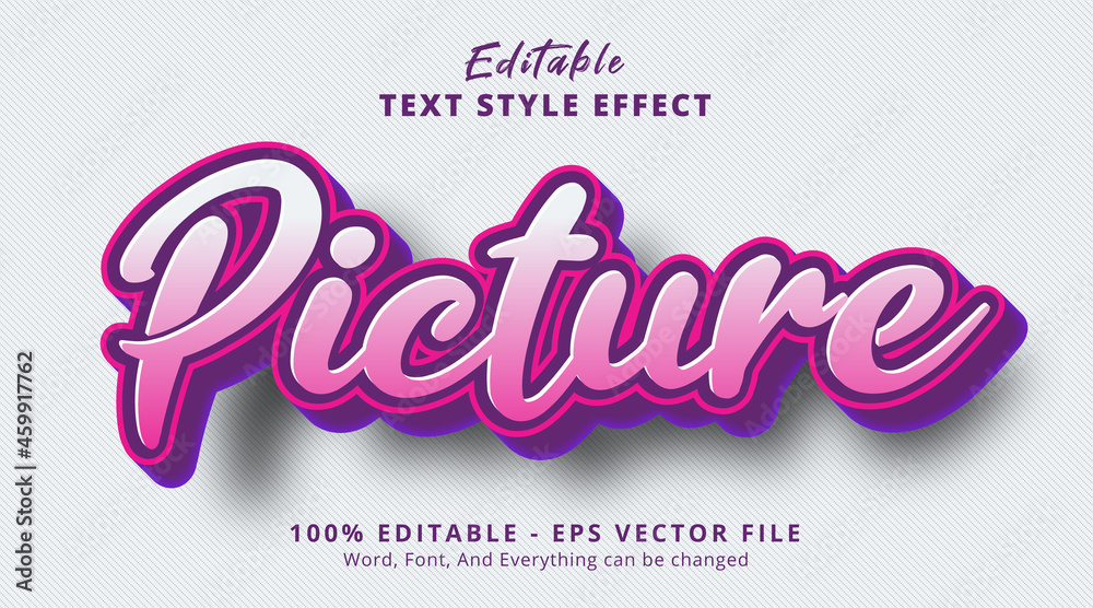 Picture text on pink gradient style template, editable text effect ...