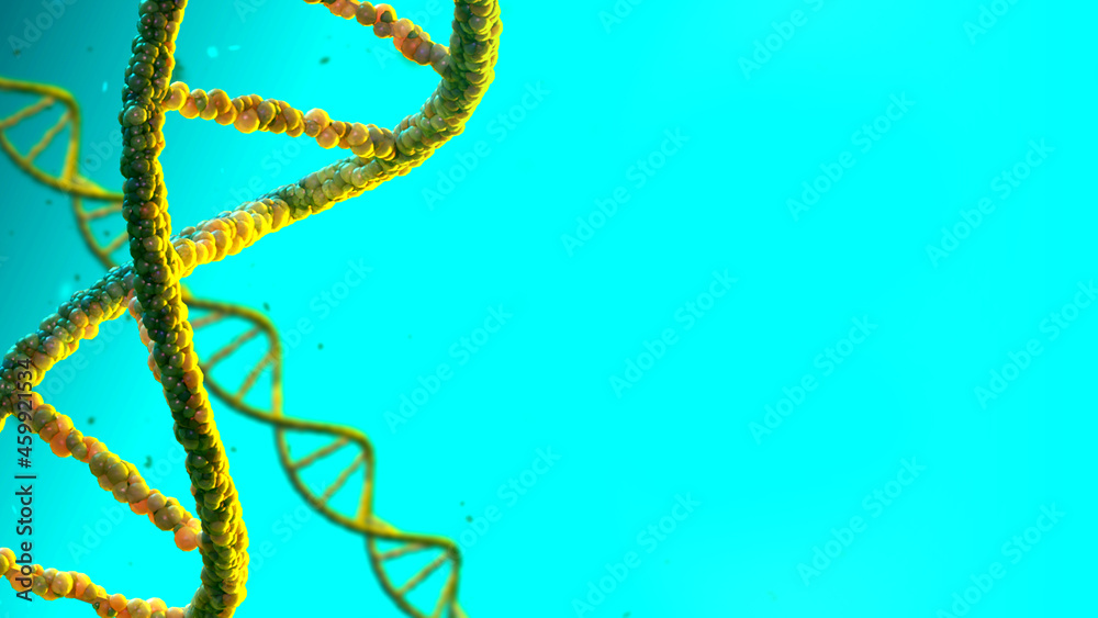 Genetic mutation concept. Mutated DNA helix. Green DNA strand ...