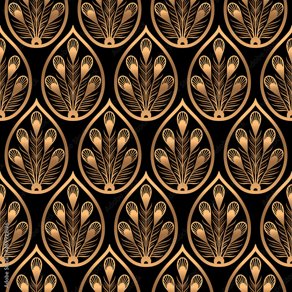 Peacock pattern seamless vector. Oriental feather luxury background ...