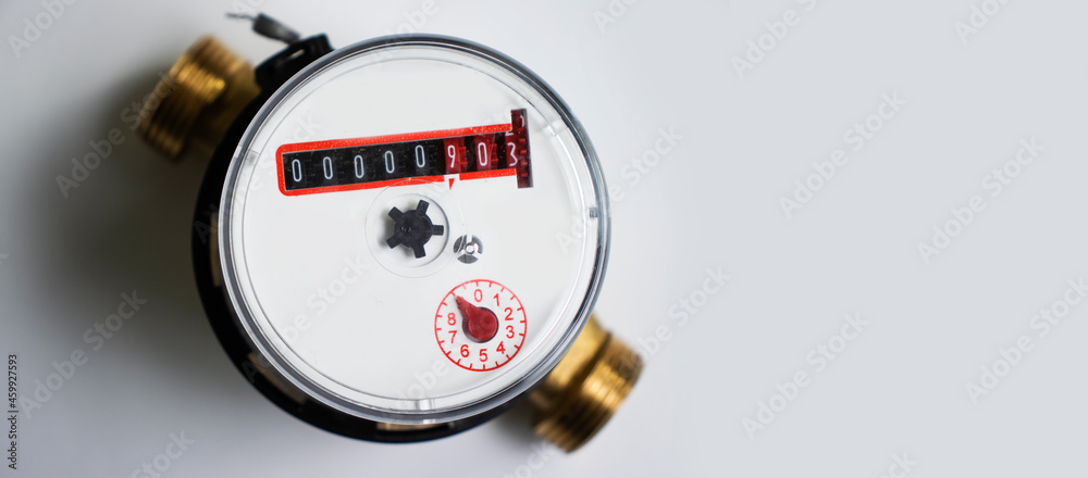 water meter on white background Stock Photo | Adobe Stock