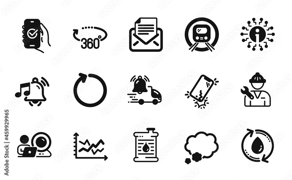Vector set of Approved app, Smartphone broken and Diagram chart icons ...
