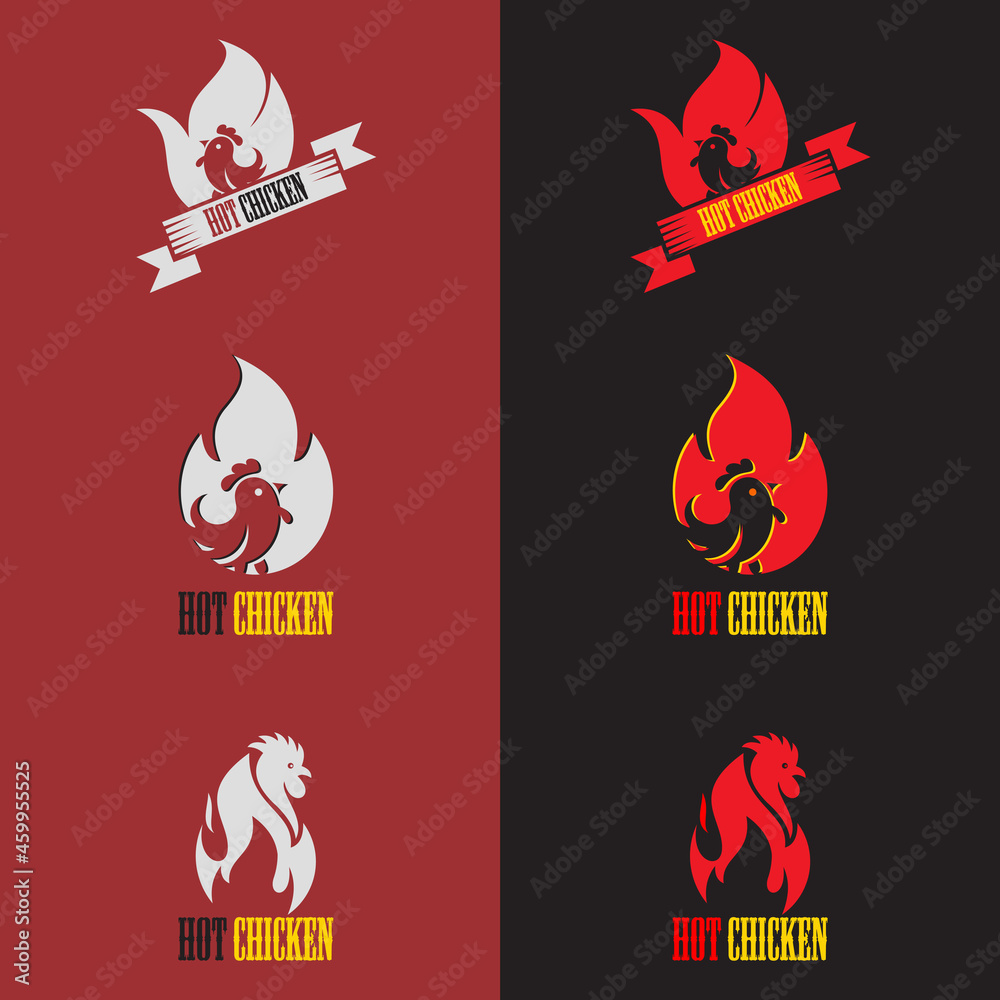Hot Spicy Chicken Logo Design, Design element for poster, emblem, sign ...