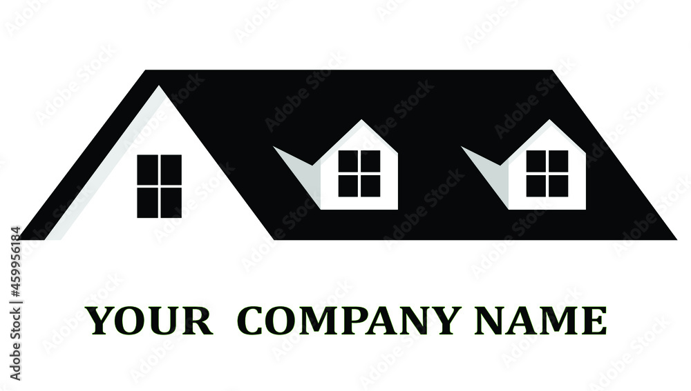 Vector. House roof logo, symbol, icon for real estate, construction ...