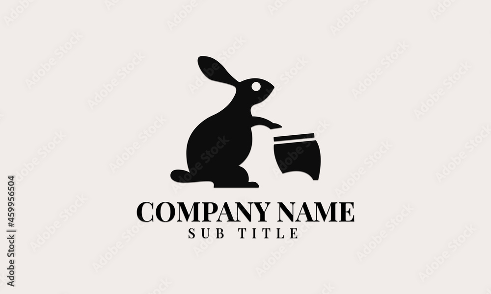 Minimal rabbit logo, company logo template Stock Vector | Adobe Stock