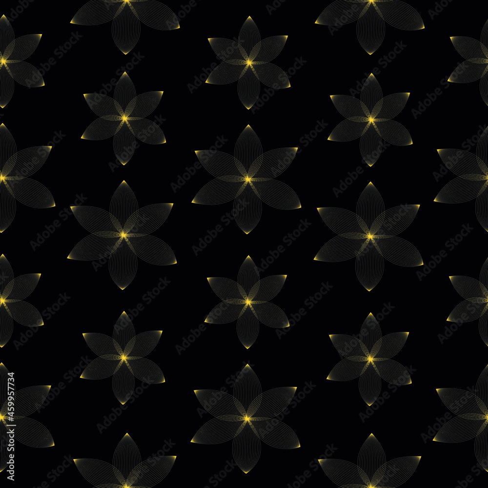 pattern consisting of star flowers line art, vector. It fits very well ...