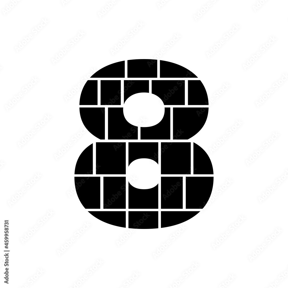 Number 8 mask area. Number photo collage frames template. Family photo ...