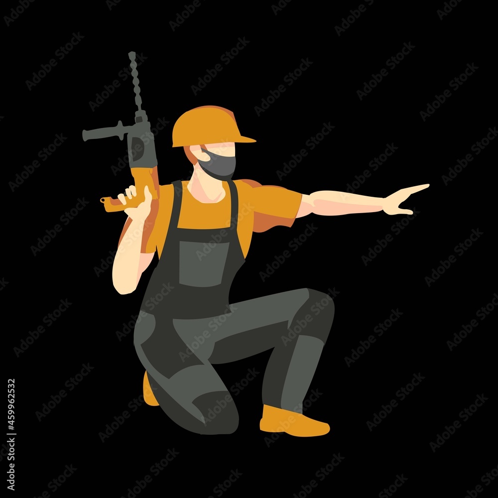 Modern worker, great design for any purposes. Professional work job ...