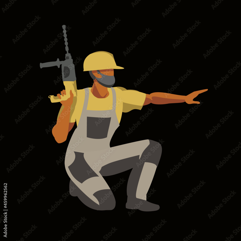 Modern worker, great design for any purposes. Professional work job ...