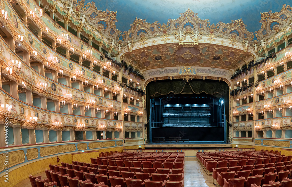 Interior of La Fenice Theatre. Teatro La Fenice, "The Phoenix", is an ...