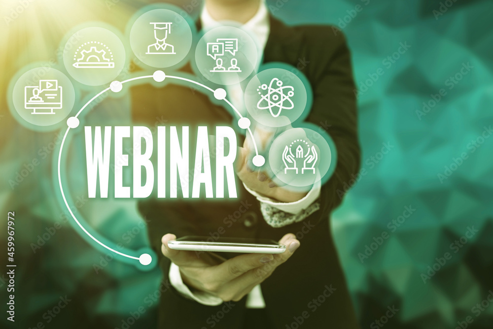 Conceptual display Webinar. Concept meaning seminar or other ...