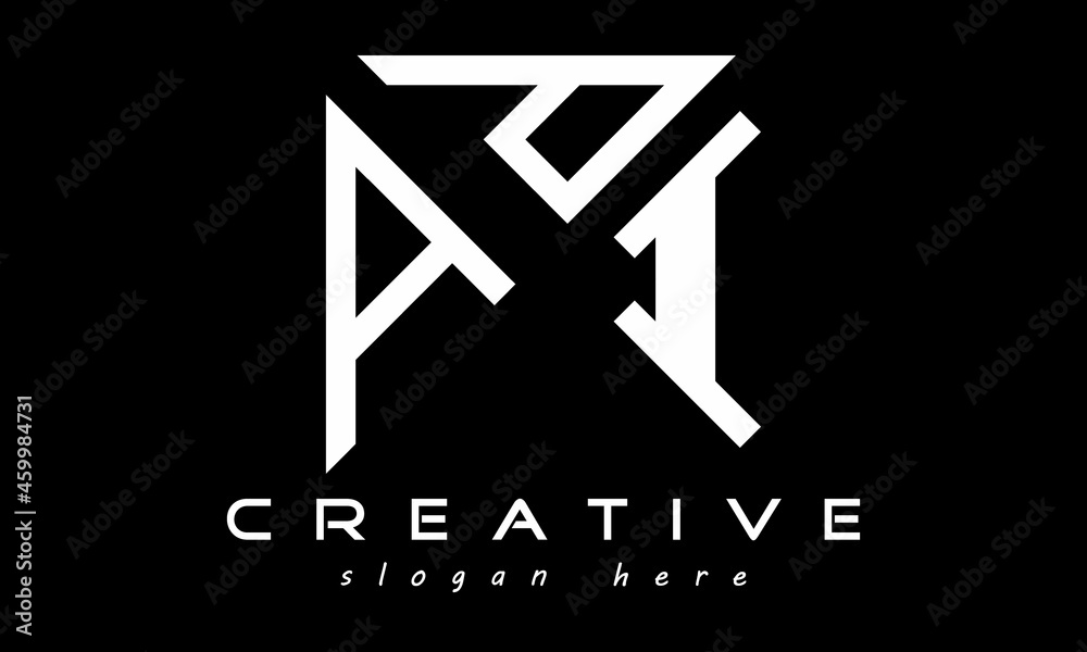 geometric monogram letters API logo design vector, business logo, icon ...