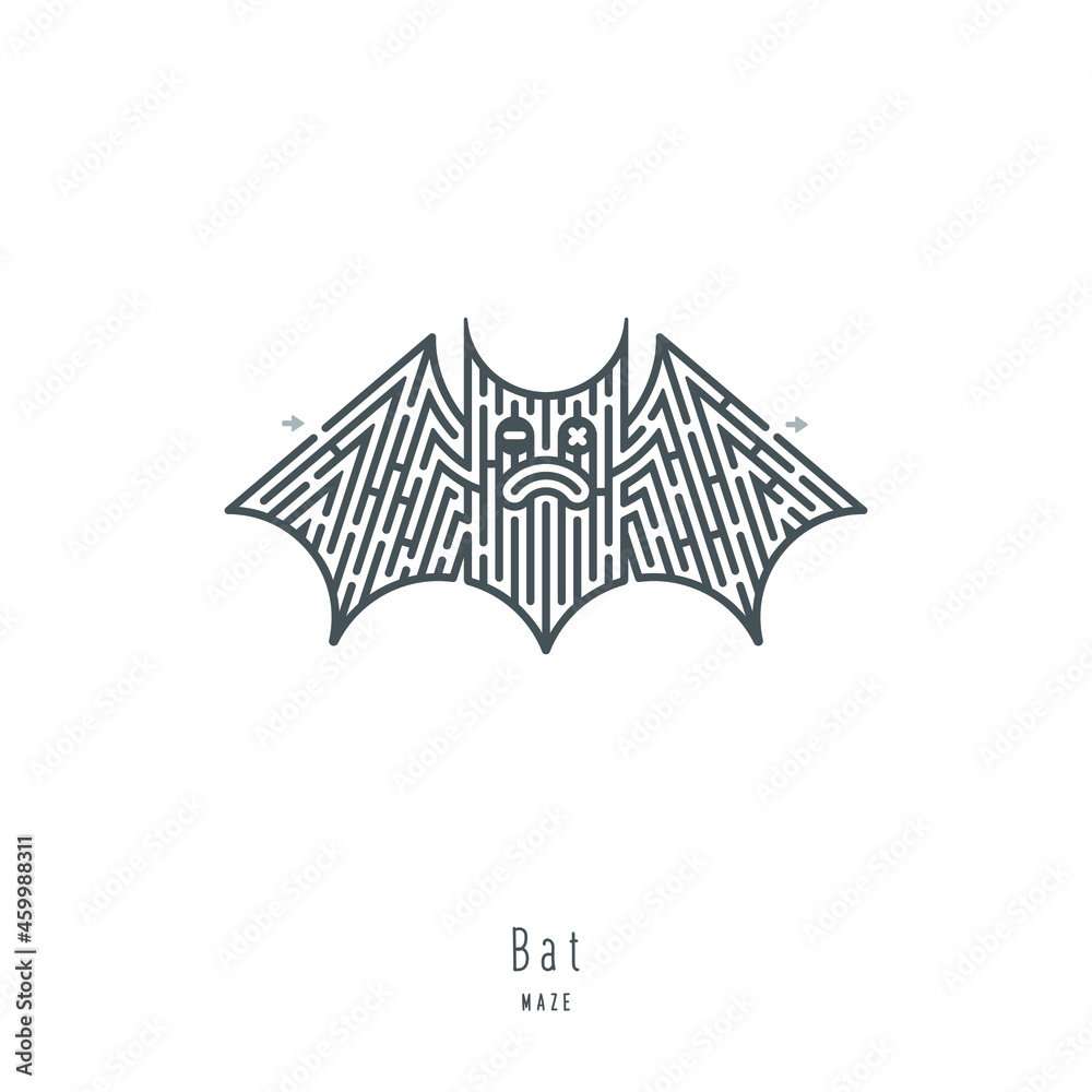 Vecteur Stock Abstract maze bat. Game for children and parents. Puzzle ...