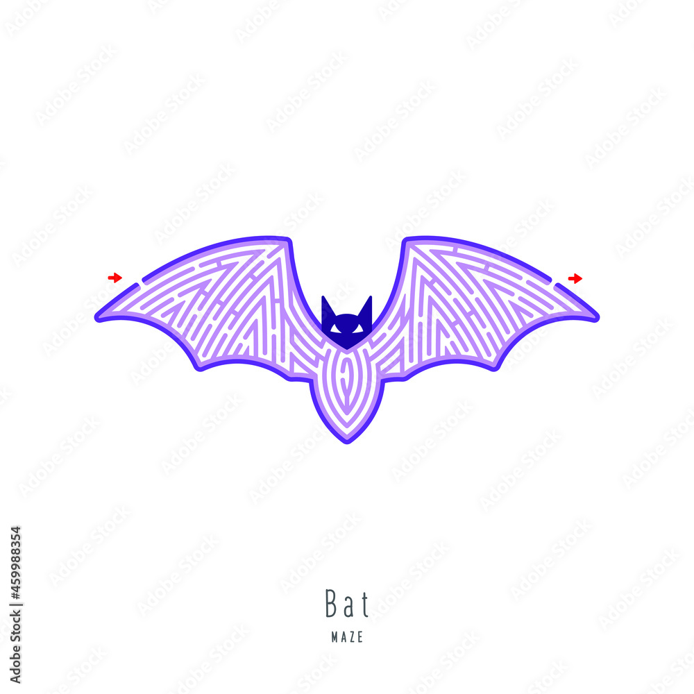 Abstract maze bat. Game for children and parents. Puzzle for kids ...